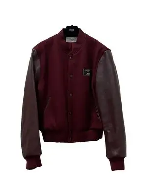 Celine Wool And Leather Bomber Jacket - Multicolor