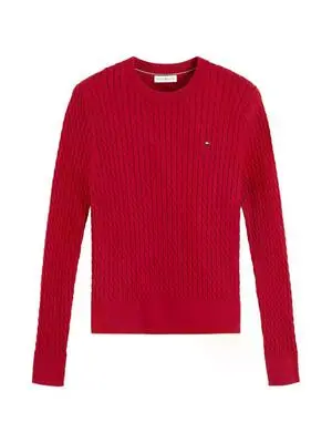 Tommy Hilfiger Cable-knit Logo-embroidered Sweater