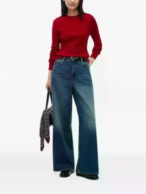 Tommy Hilfiger Cable-knit Logo-embroidered Sweater