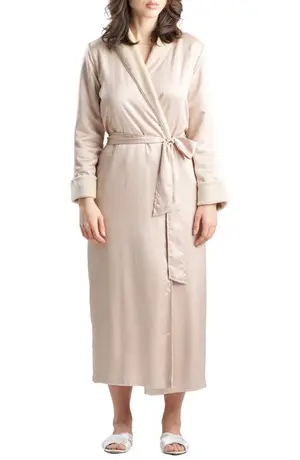 Natori Satin Plush Long Robe - Whe