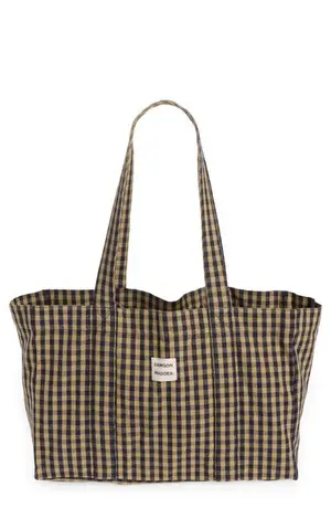 DAMSON MADDER Organic Cotton Gingham Canvas Tote - Multi