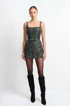 Amanda Uprichard Rhonda Romper In Green Jacquard - Green Combo