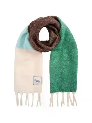 Tommy Hilfiger Colour-block Fringed Scarf - Neutrals