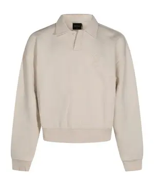 DAILY PAPER Embroidered Logo Polo-collar Sweatshirt - Neutral