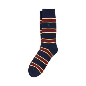 Ralph Lauren Repp-stripe Wool-blend Socks - Navy