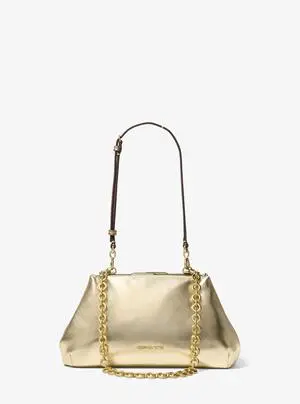 Michael Kors Ie Small Metallic Leather Convertible Clutch In By