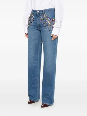 Stella McCartney Crystal Embellished Denim Jeans