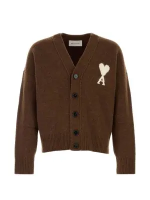 AMI Paris De Coeur Wool Cardigan - Multicolor