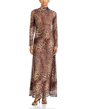 AREA STARS Mock Neck Maxi Dress