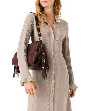 Maje Rourasy Textured Knit Maxi Dress
