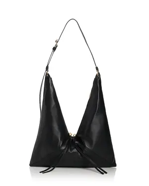 Moschino Leather Hobo Bag - Black