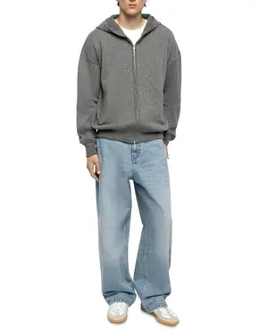 Zadig&Voltaire Camille Cashmere Zip Front Hoodie - Medium Grey