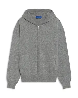 Zadig&Voltaire Camille Cashmere Zip Front Hoodie - Medium Grey