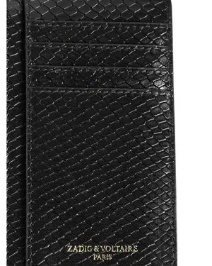 Zadig&Voltaire Wild Snake Embossed Zip Leather Card Case