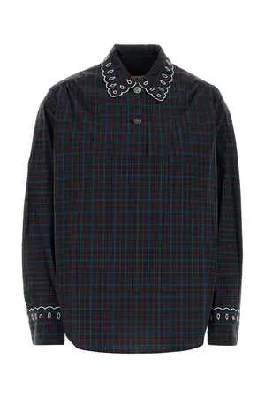 Marni Marni Embroidered Poplin Blouse Checked