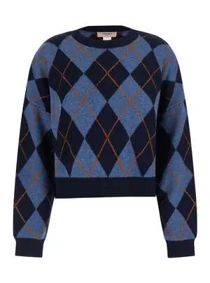 TWINSET Intarsia Knit Sweater With Round Neck And Long Sleeves