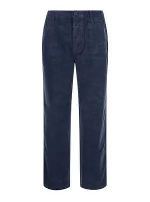 Calvin Klein Velvet Pants With Pockets And Straight Hems