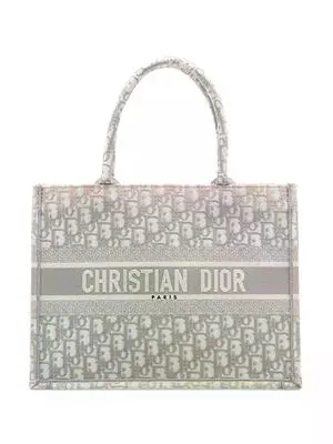 Dior 2000-2026 Medium Oblique Book Tote Bag - Grey