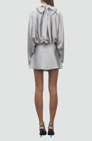 MAUDE CLUB Bellucci Mock Neck Minidress