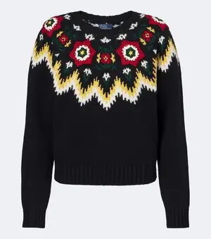 Polo Ralph Lauren Crochet Wool And Cotton Sweater - Multicoloured