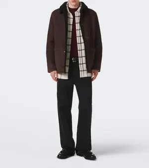 YVES SALOMON Shearling-lined Suede Jacket
