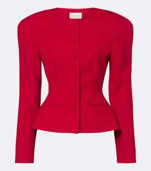Magda Butrym Virgin Wool Peplum Jacket - Red