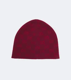 Gucci Gg Jacquard Wool-blend Lamé Beanie - Red