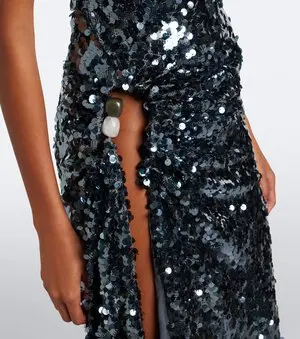 Christopher Esber Opaline Sequined Gown - Silver