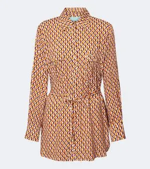 Melissa Odabash Ariel Belted Printed Shirt - Multicoloured