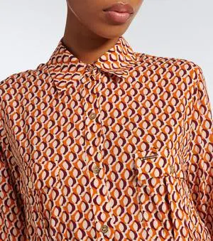 Melissa Odabash Ariel Belted Printed Shirt
