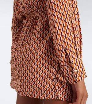 Melissa Odabash Ariel Belted Printed Shirt
