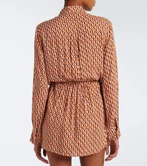 Melissa Odabash Ariel Belted Printed Shirt