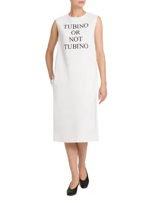 Moschino Tubino Or Not Tubino" Stretch Crepe Midi-dress