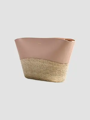 Altuzarra Basket Woven Palm & Leather Clutch