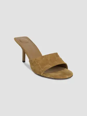Jacquemus Cubisto 70mm Embossed Suede Mules