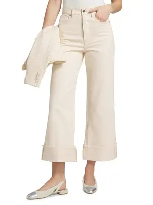 Veronica Beard Taylor Cropped Cuffed Jeans
