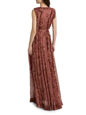 Ulla Johnson Aida Printed Silk-blend Ruffled Gown