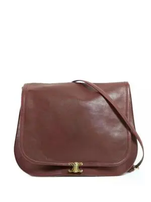 Celine Soft Triomphe Besace Shoulder Bag - Red