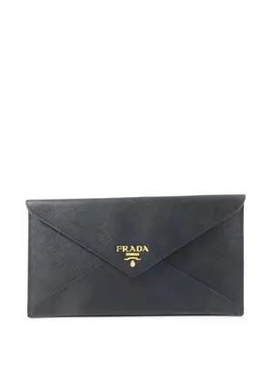 Prada Saffiano Envelope Wallet - Black