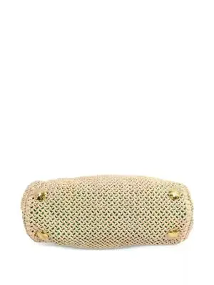 Fendi Mini Peekaboo Raffia Shoulder Bag