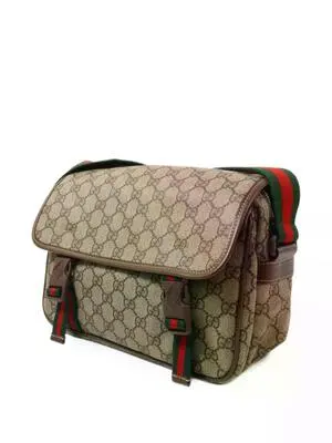 Gucci Gg Supreme Web-stripe Messenger Bag