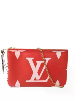 LOUIS VUITTON Double Zip Monogram Giant Pochette Shoulder Bag - Red