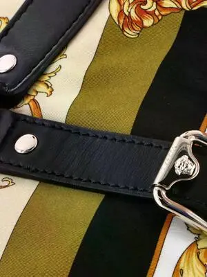 Versace Bondage Duffle Bag Barocco Print Nylon Large Travel Bag