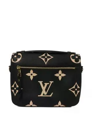 LOUIS VUITTON Pochette Métis Monogram Empreinte Giant Shoulder Bag - Black
