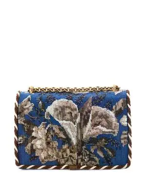 Valentino Garavani Vlogo Vain Beaded Embroidered Silk Medium Shoulder Bag