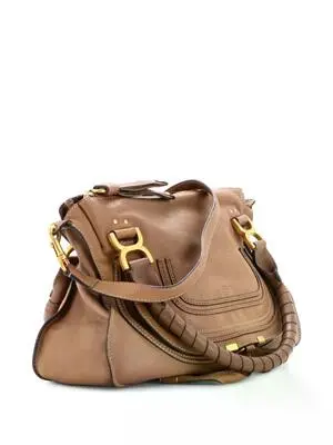 Chloé Marcie Leather Medium Satchel Brown
