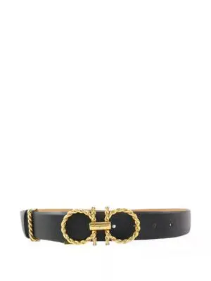 FERRAGAMO Gancini Torchon Reversible Belt - Black