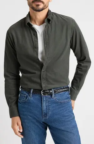 Bonobos Everyday Slim Fit Corduroy Shirt - Deep Stone