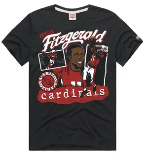 HOMAGE Larry Fitzgerald Arizona Cardinals Classic Illustration Tri-blend T-shirt - Charcoal