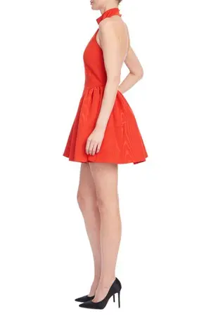 Badgley Mischka Halter Neck Fit & Flare Minidress
